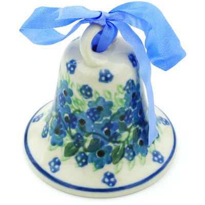 Polish Pottery Bell Ornament 3" Spring Surprise